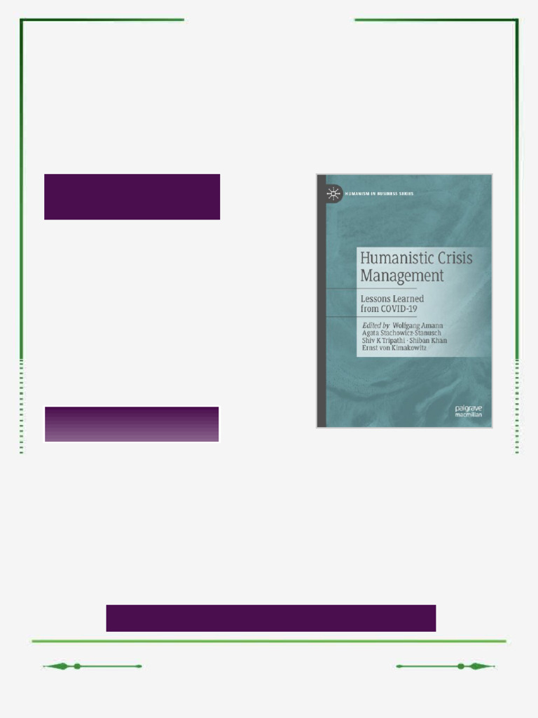 Humanistic Crisis Management: Lessons Learned from COVID-19 Wolfgang ...
