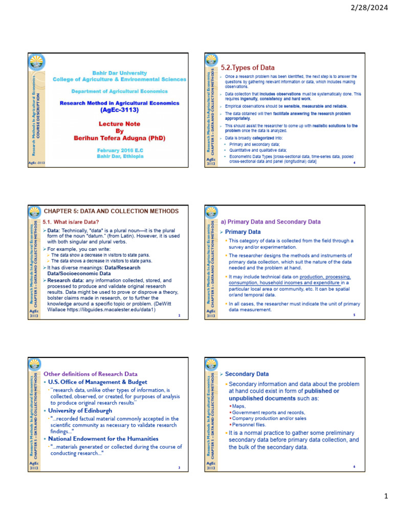 Research Methods Under Graduate Revised by Berihun T Adugna Chapter ...