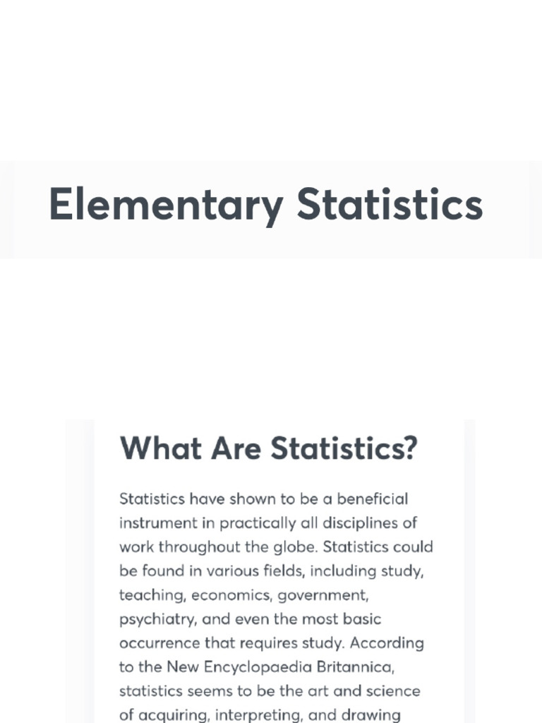 Elementary Statistics | PDF