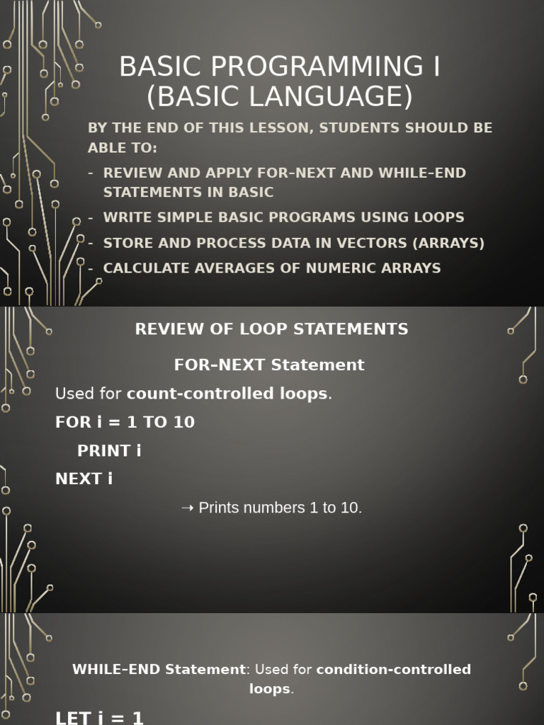 Basic Programming I Basic Language | PDF