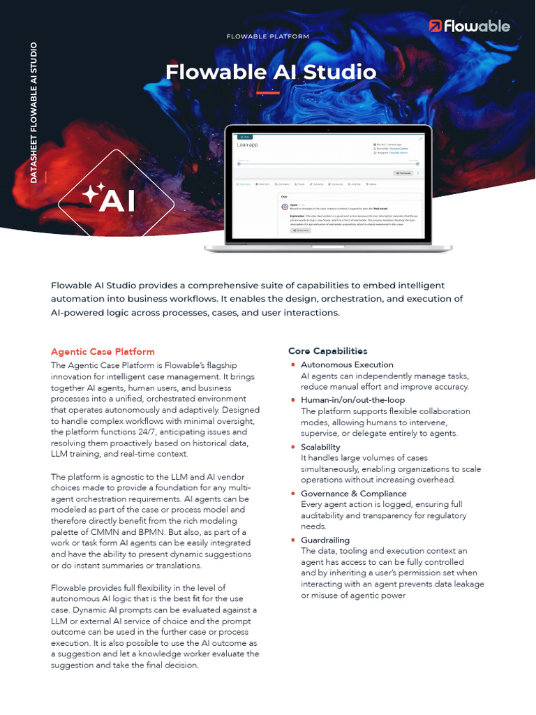 Flowable AI Studio: Intelligent Automation Solutions | PDF | Artificial ...