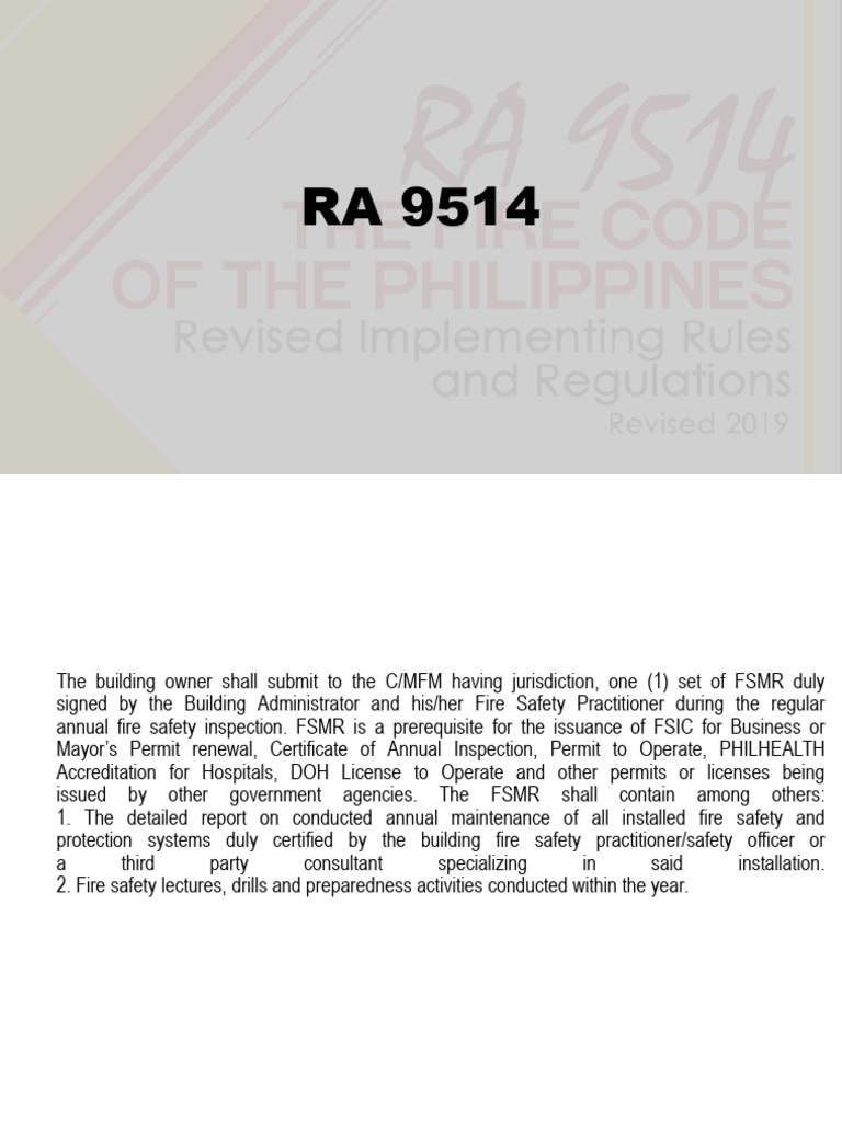 RA-9514-Salient-Points | PDF | Fire Sprinkler System | Fire Safety