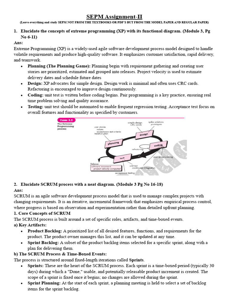 SEPM Assignment 2 | PDF | Scrum (Software Development) | Quality ...