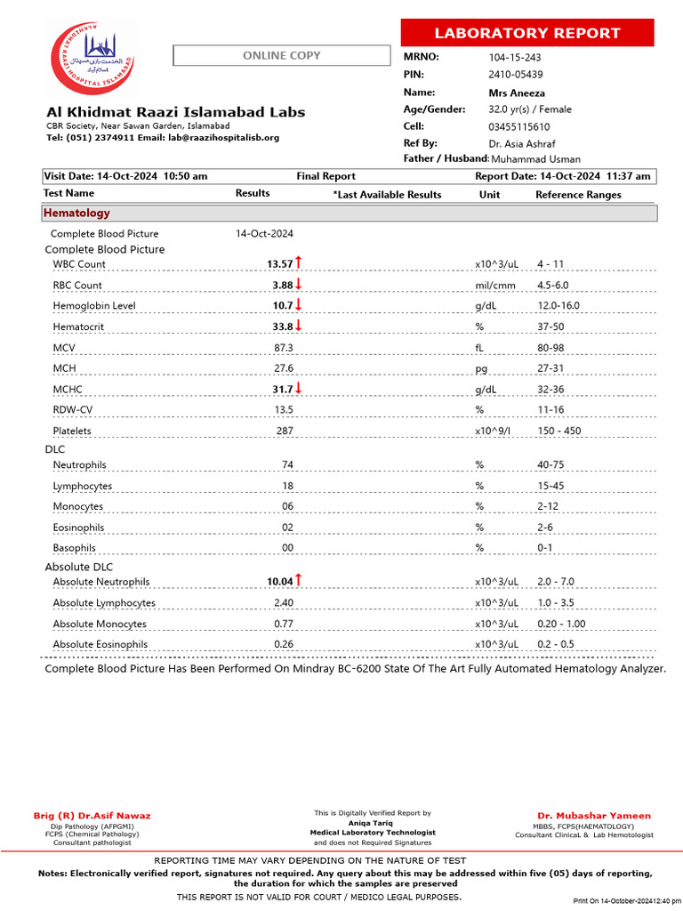Complete Blood Picture 2410 05439 | PDF | Pathology | Tissue (Biology)