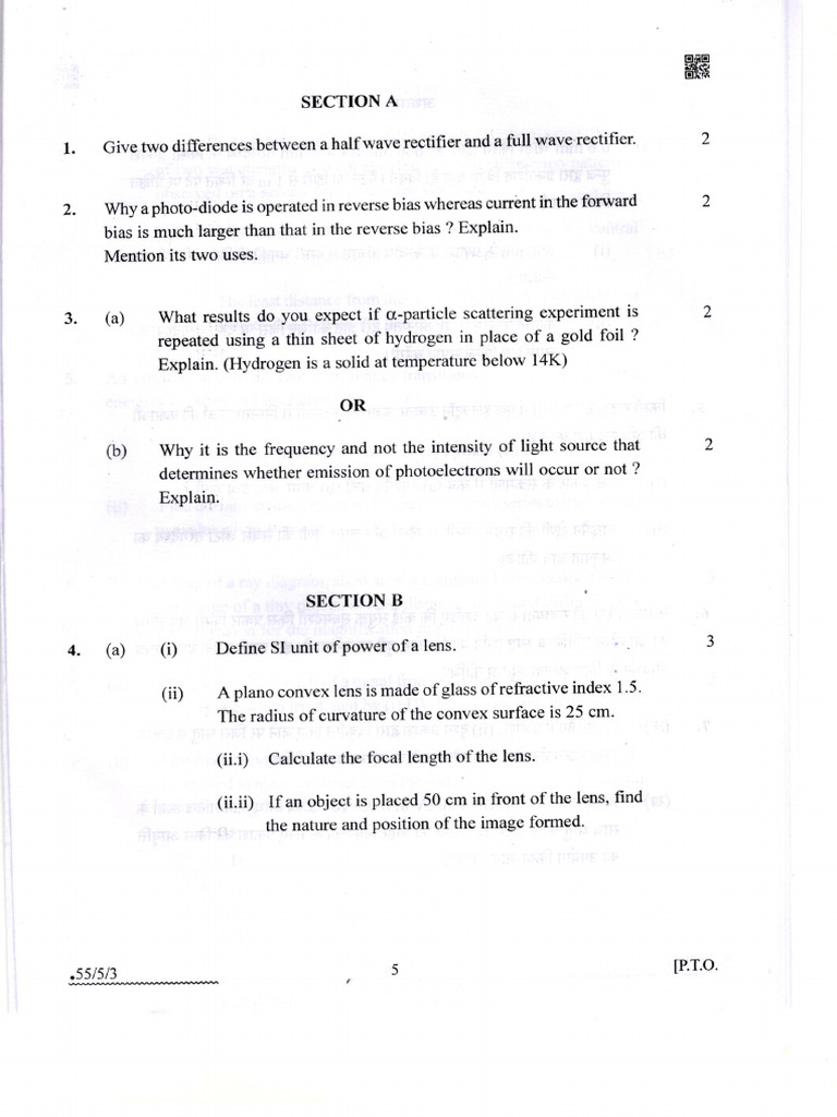 All Previous year physics paper 2022 | PDF | Diffraction | P–N Junction