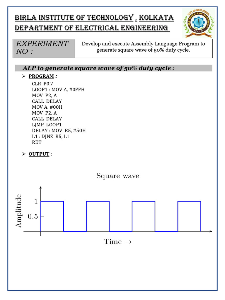 Experiment Square Wave | PDF