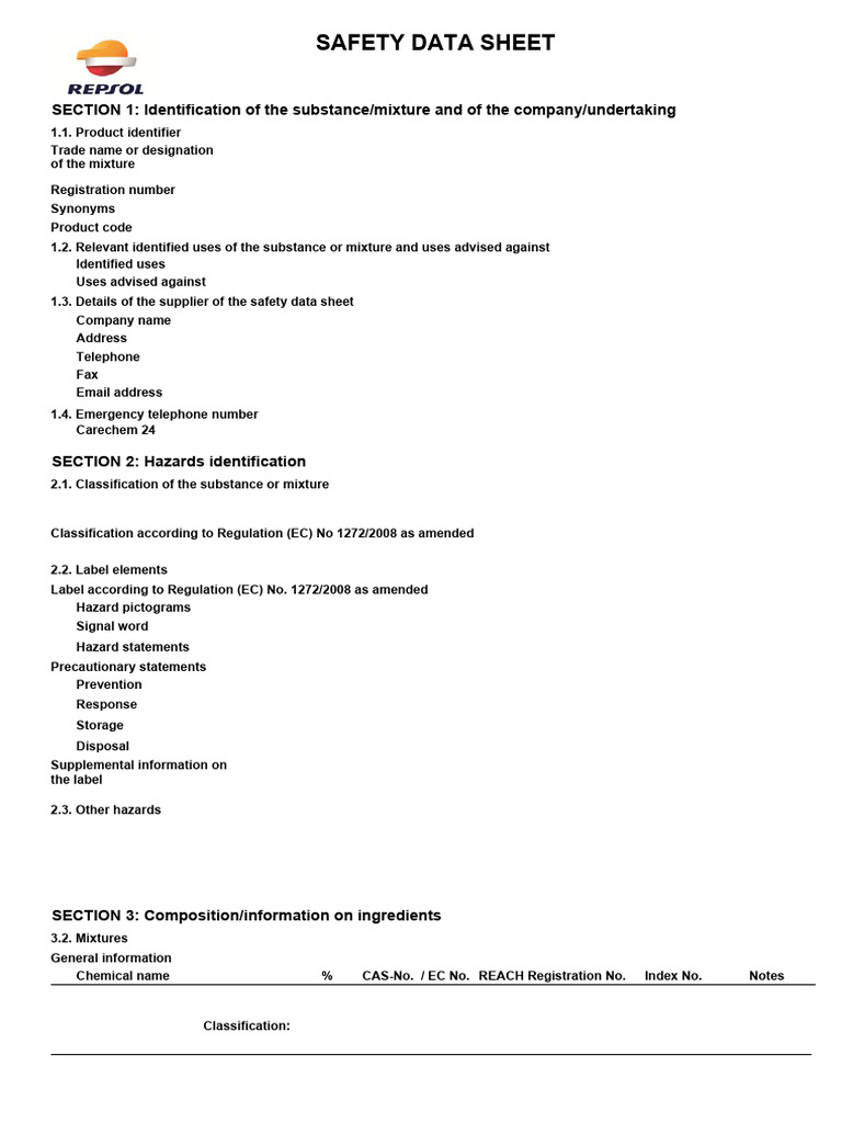 Safety Data Sheet for Maker Aries Turbo Gas CC 46 | PDF | Dangerous ...