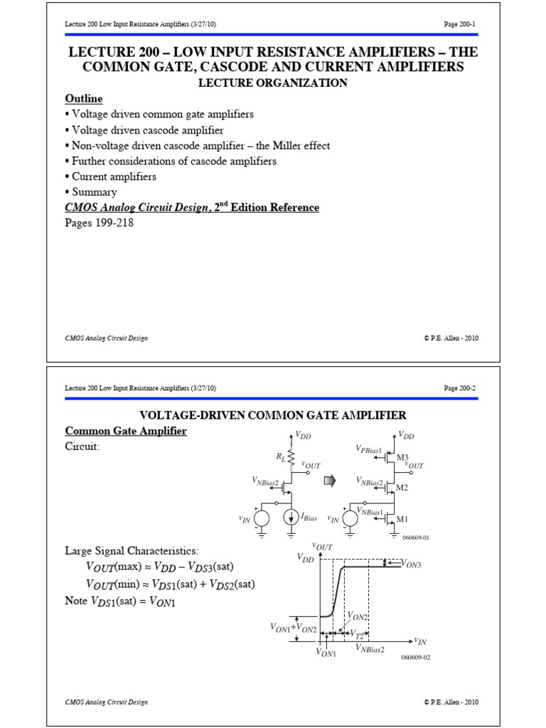 Lect2UP200_(100327)_Low Input Resistance Amp | PDF | Amplifier | Feedback