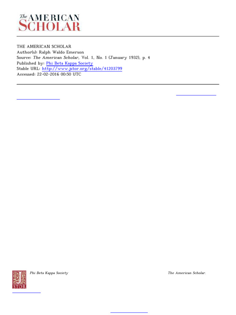 The American Scholar (Ralph Waldo Emerson) (Z-library) | PDF