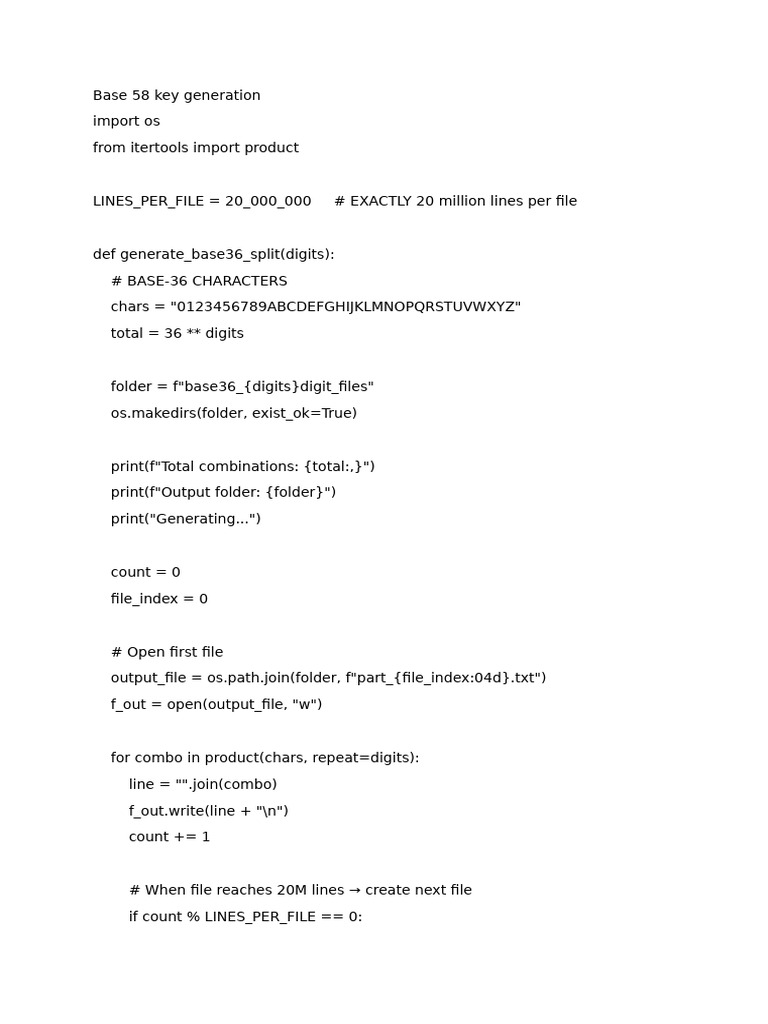 Base 58 Key Generation | PDF