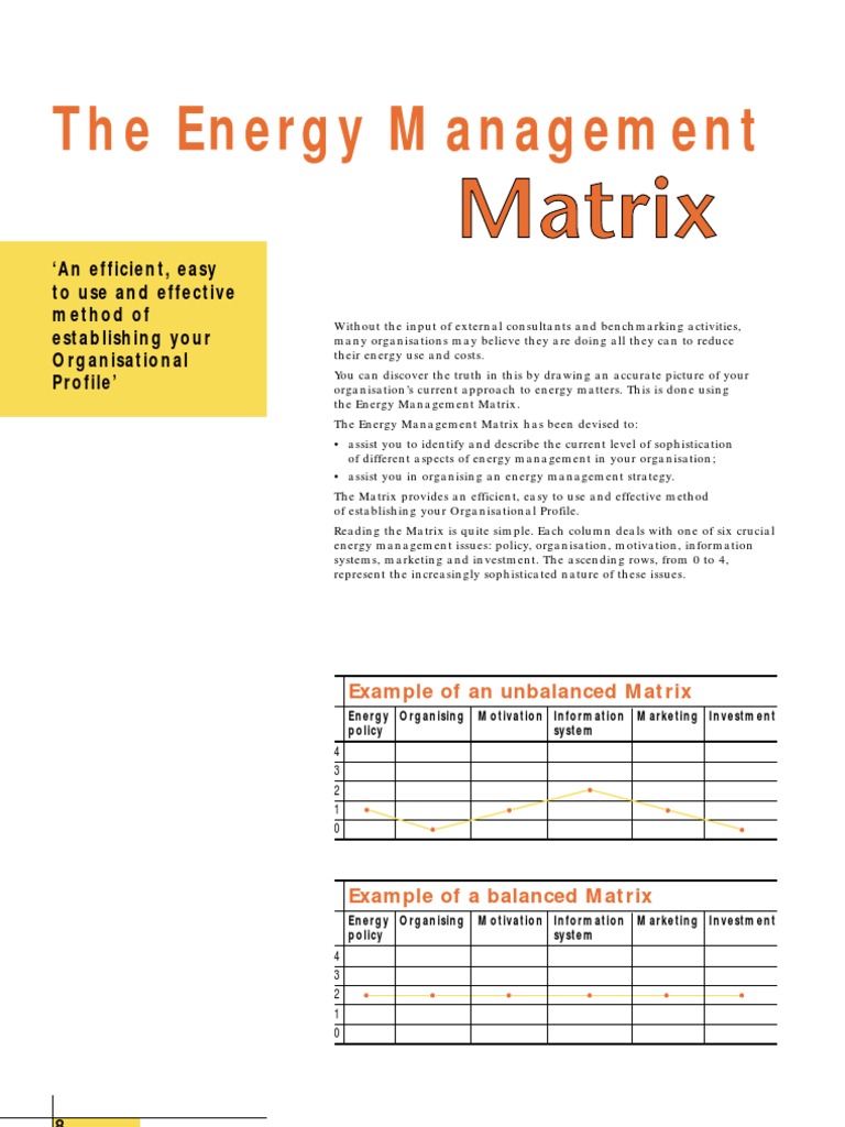 Energy Management Matrix Guide | PDF | Energy Management | Efficient ...
