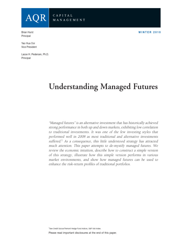Understanding Managed Futures | PDF | Futures Contract | Financial Risk