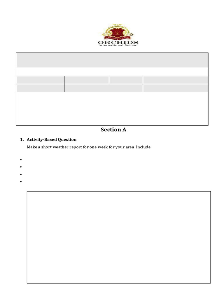 Grade 5 Weather Report Worksheet | PDF | Weather | Atmosphere
