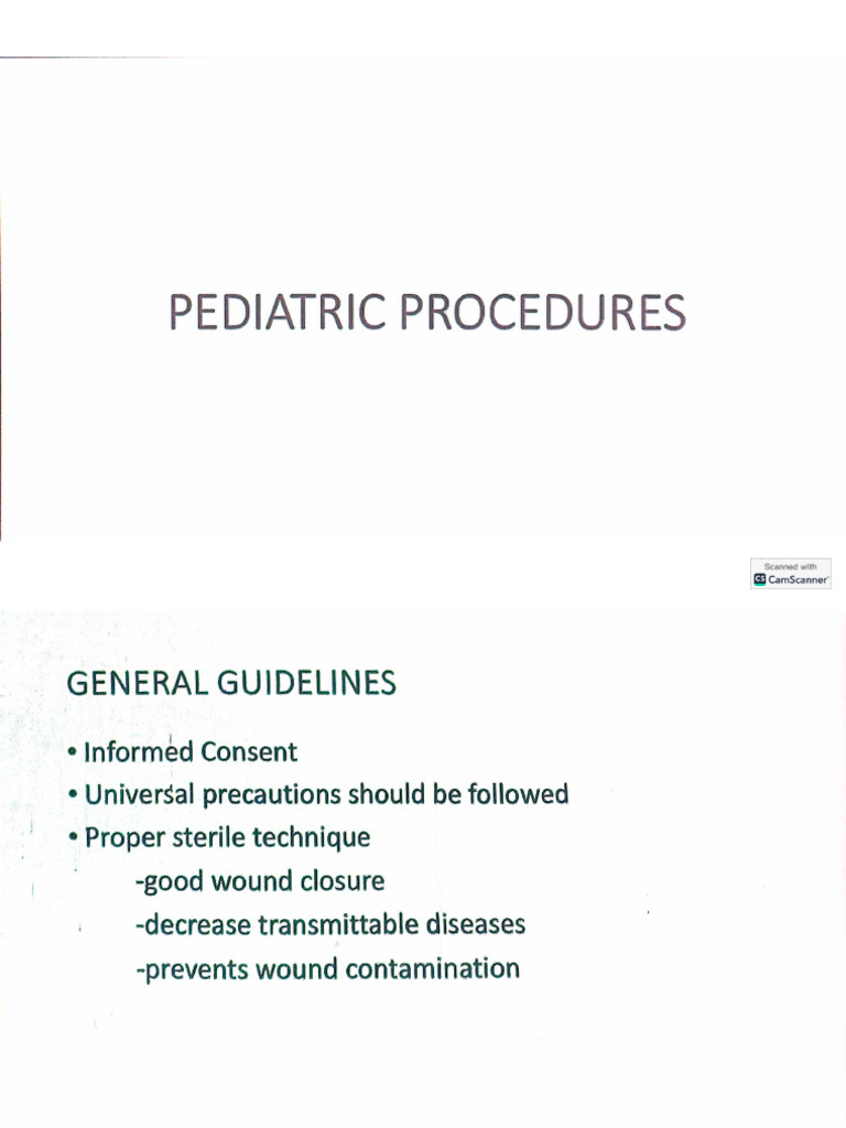 Pediatric Procedures | PDF