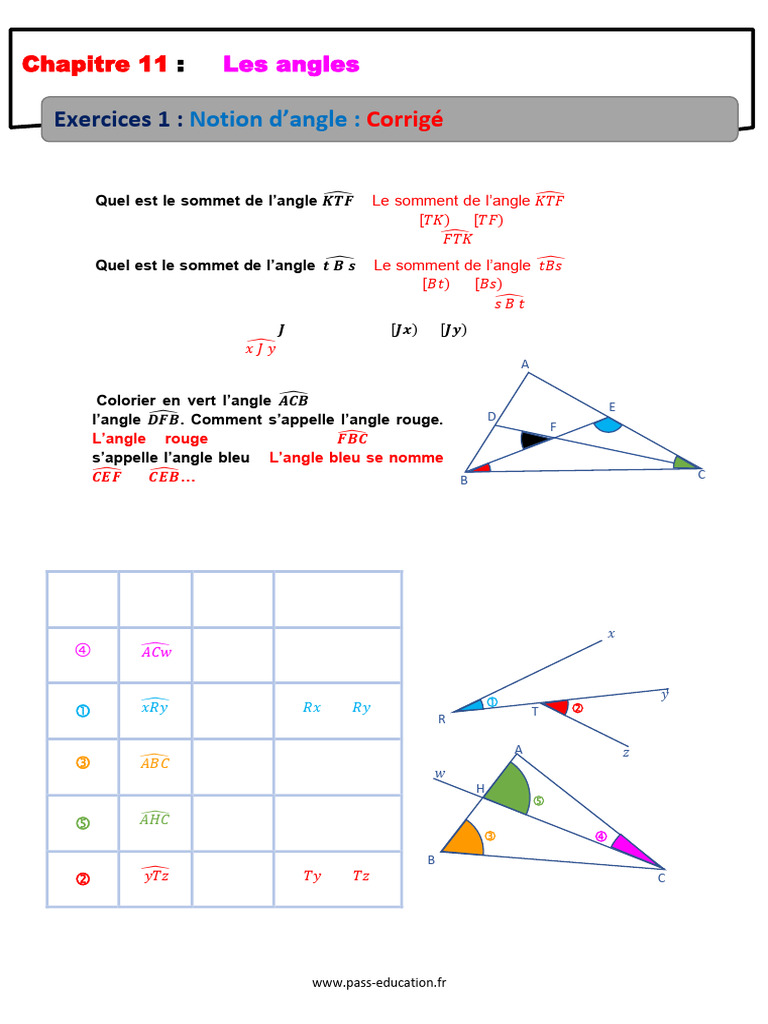 Exo Exercice Angles Grandeurs Et Mesures Mathematiques 6eme Primaire PDF Gratuit A Imprimer ...
