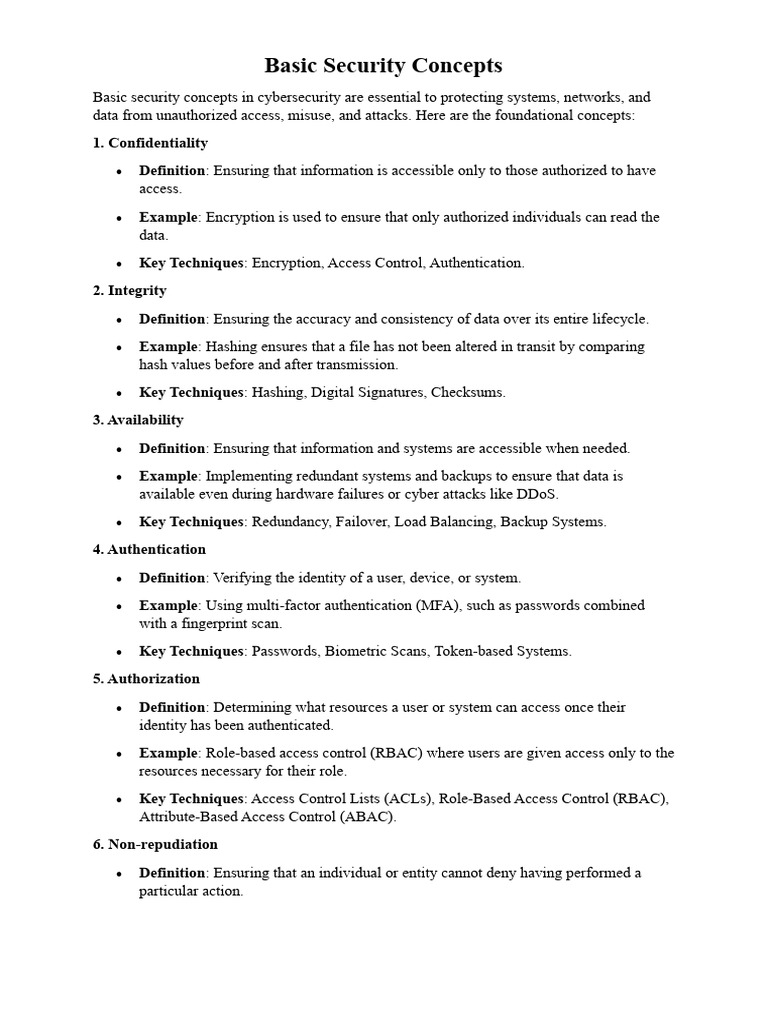 Basic Security Concepts | PDF | Information Security | Access Control