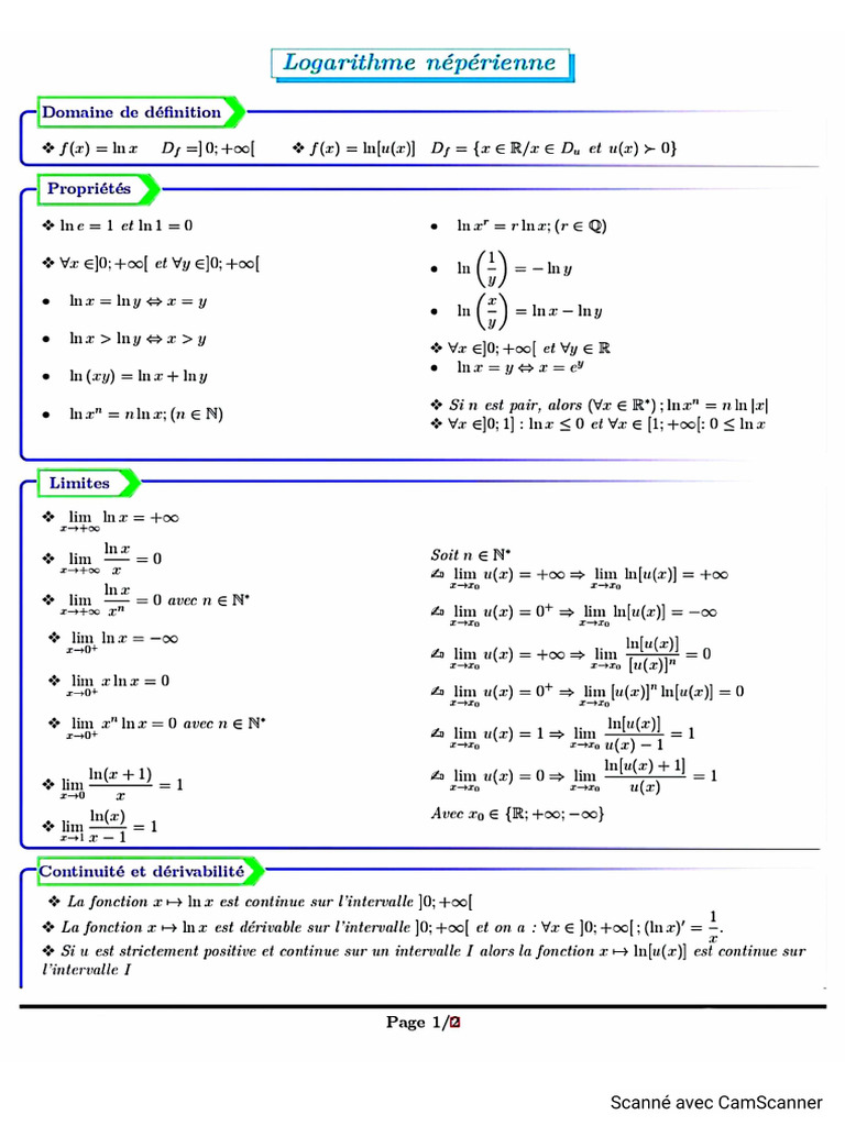 Cours Logarithme | PDF