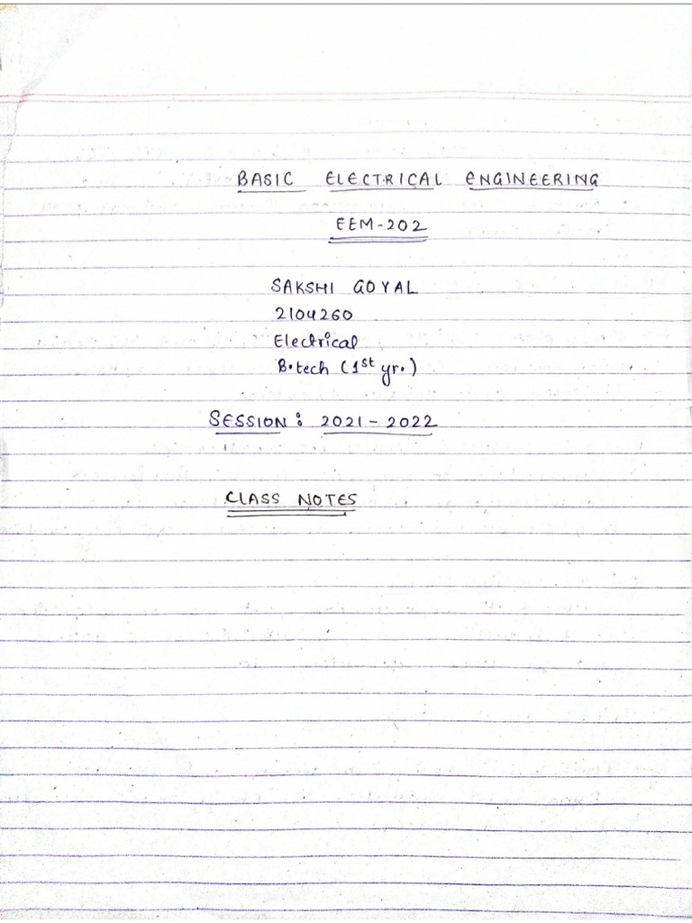 Basic Electrical Engineering | PDF