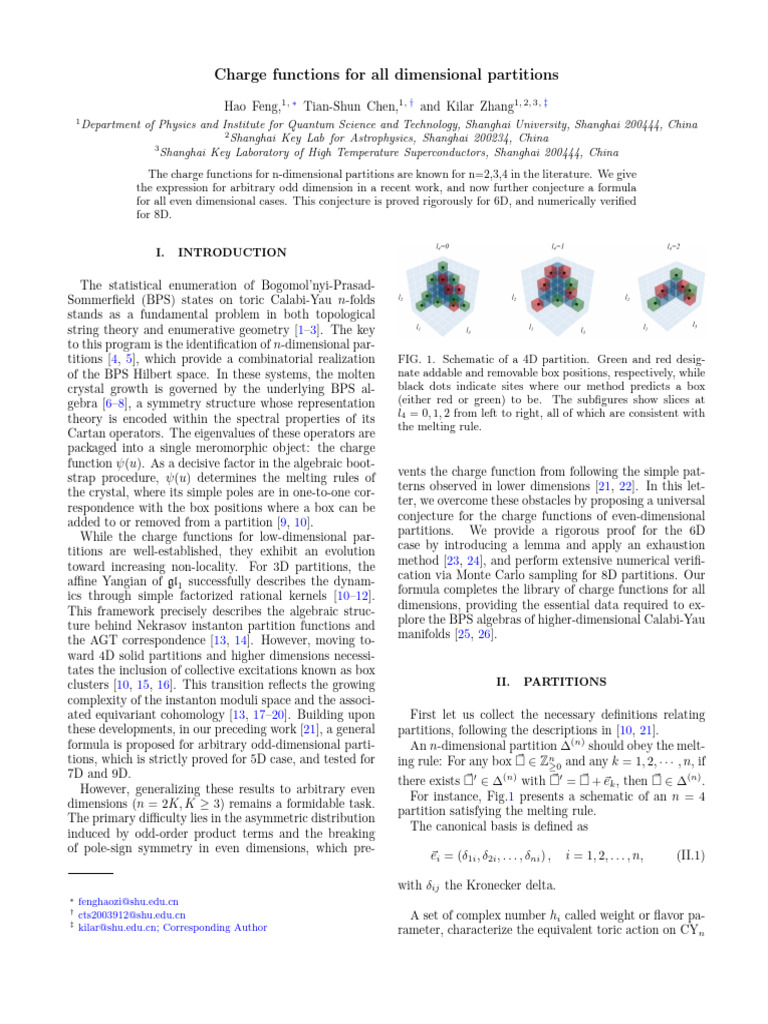 Charge Functions for Even-Dimensional Partitions | PDF | Function ...