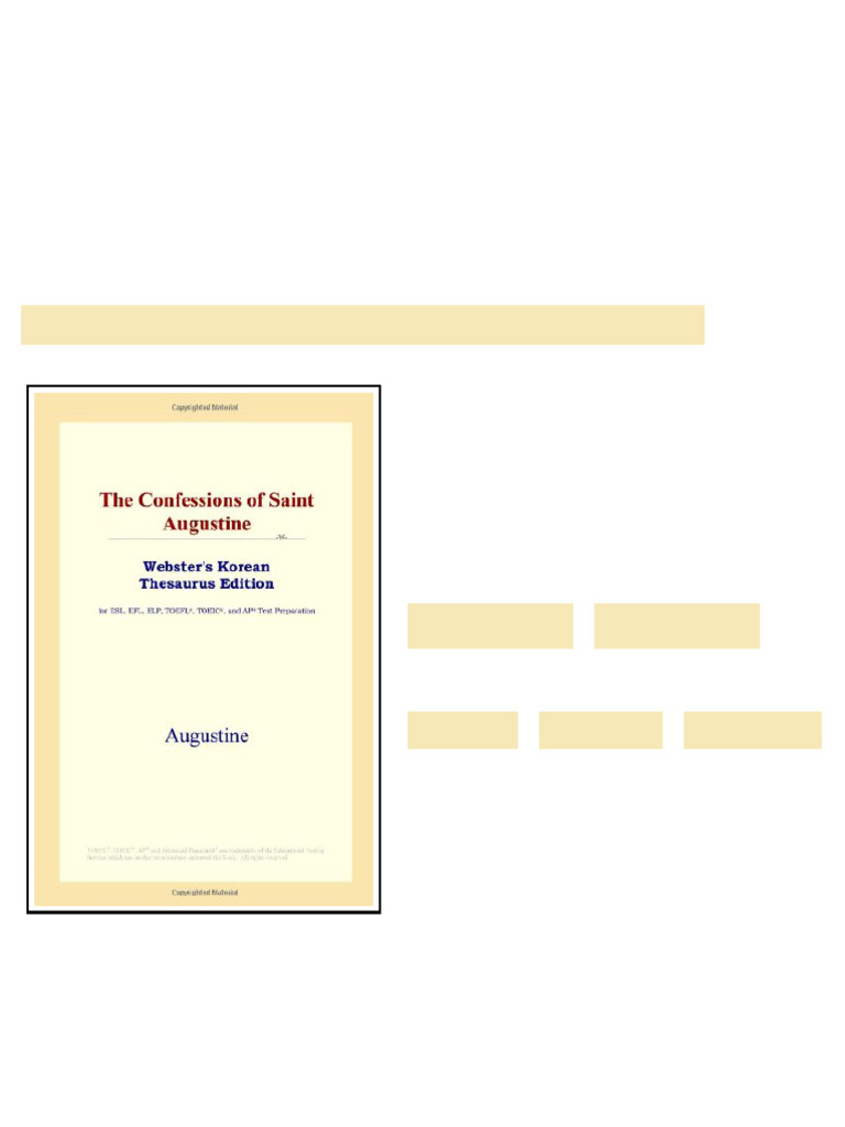 The Confessions of Saint Augustine Webster s Korean Thesaurus Edition ...