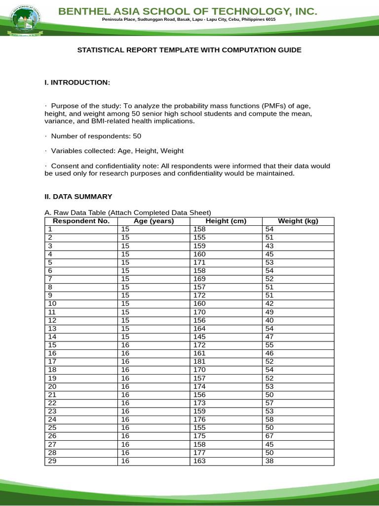 Stat and Prob | PDF | Body Mass Index | Overweight