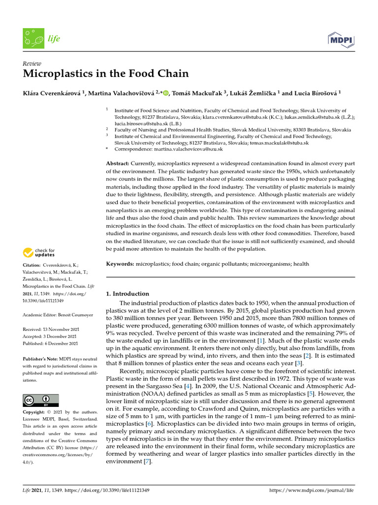 Microplastics in the Food Chain | PDF | Plastic | Polyethylene