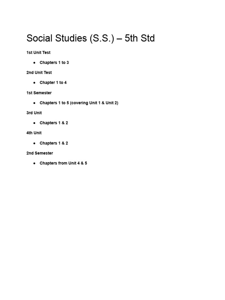 5th Social Studies Syllabus | PDF