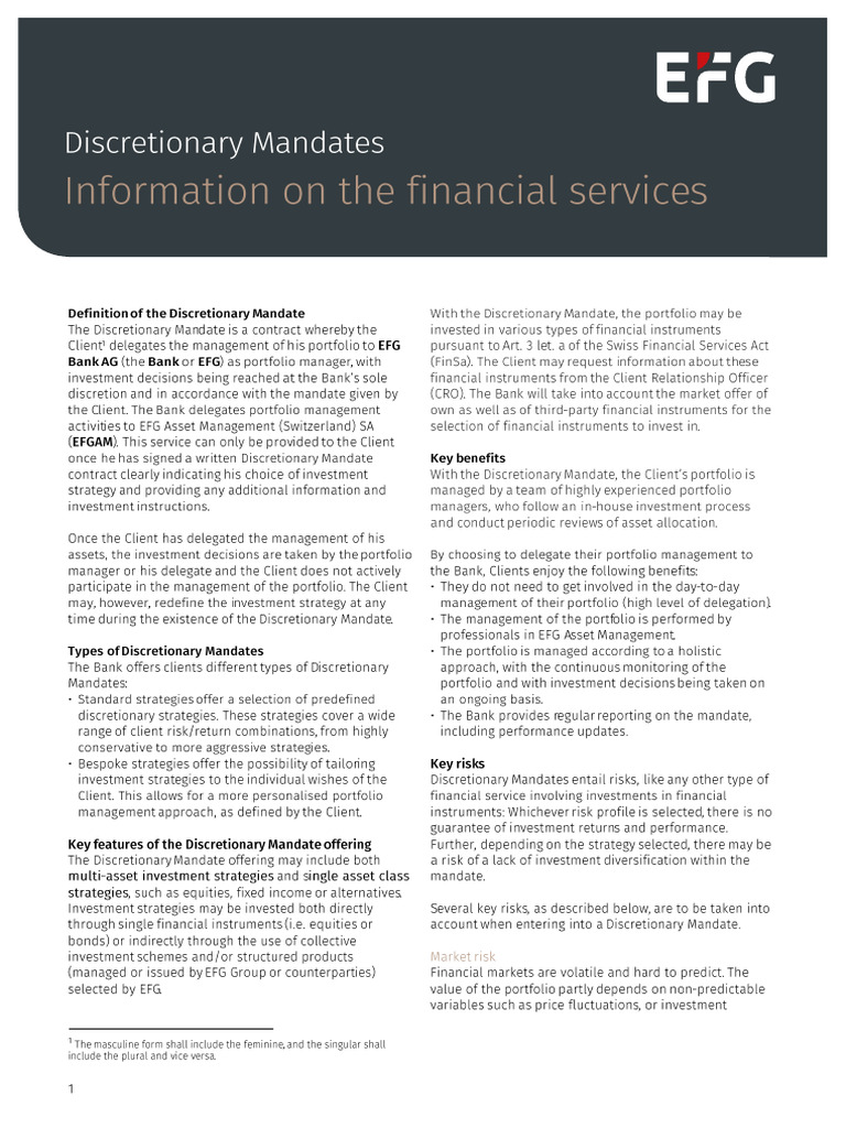 Factsheet Discretionary Mandates | PDF