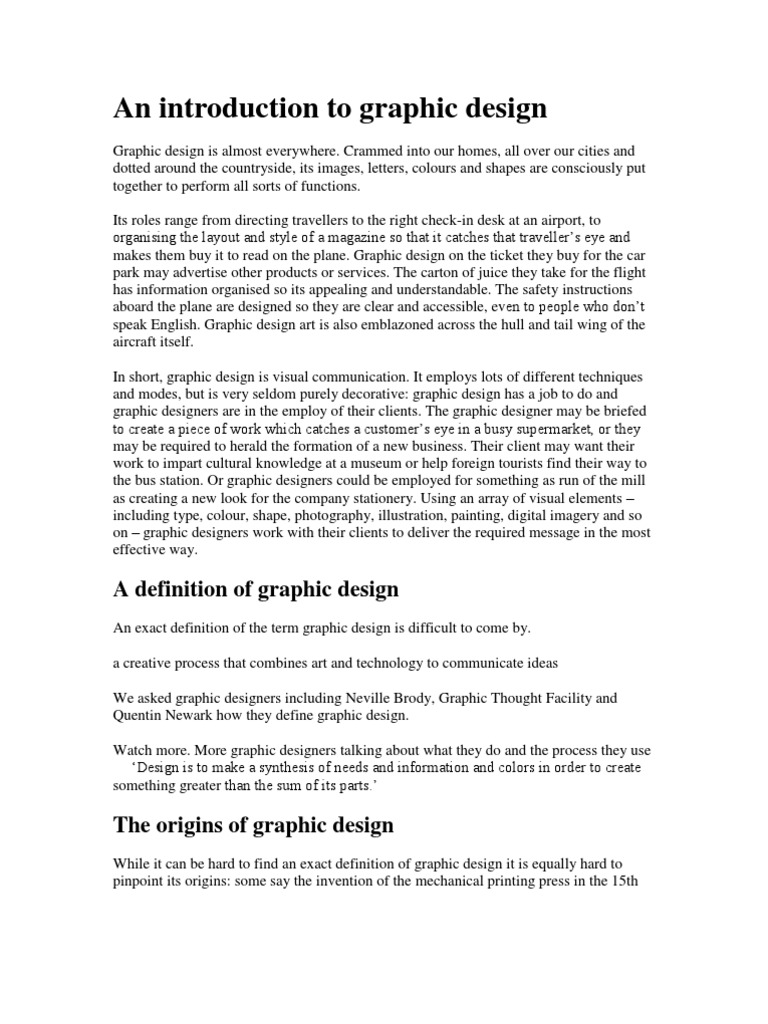 An Introduction To Graphic Design | PDF | Graphic Design | Page Layout
