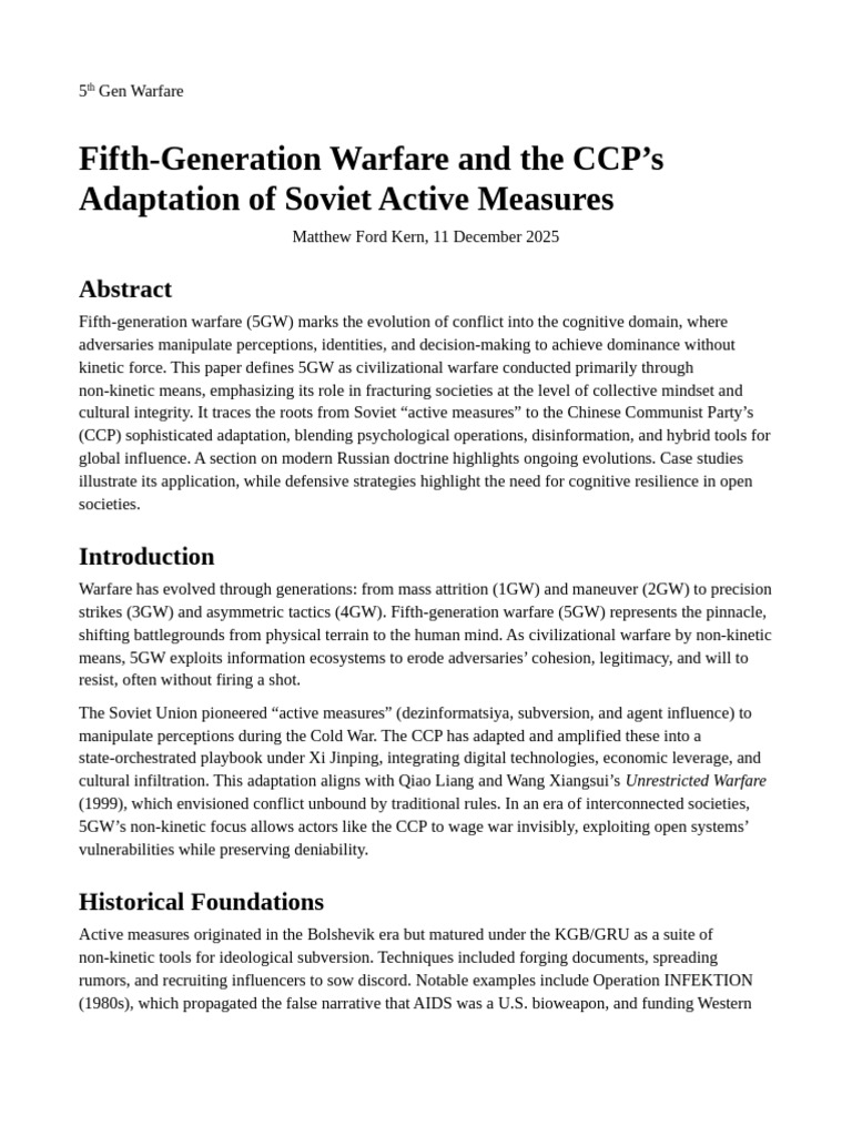 Understanding Fifth-Generation Warfare | PDF | Military | Warfare