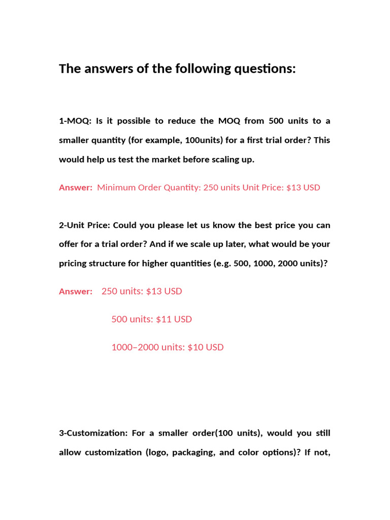 The Answers of the Following Questions (2) | PDF