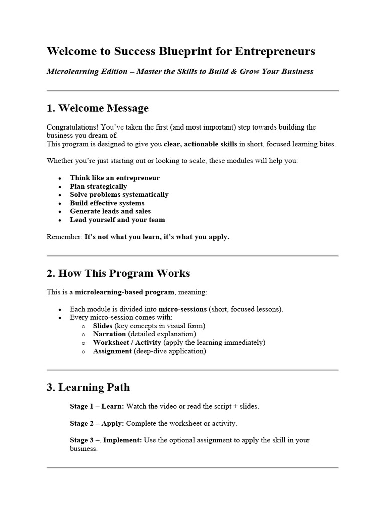 Welcome Message | PDF | Learning