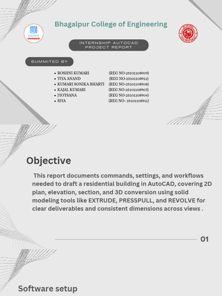 AutoCAD Internship Project Report | PDF | Stairs | Door
