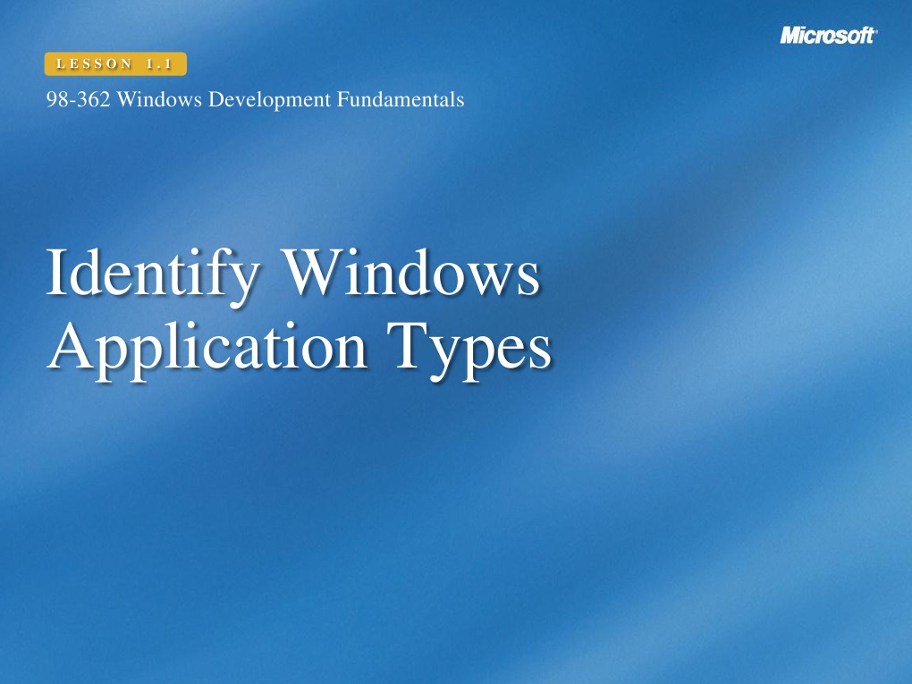 Identify Windows Application Types | PDF | Windows Presentation ...