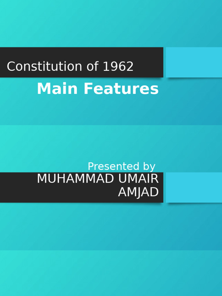 1962 Constitution | PDF | Political Law | Political Charters