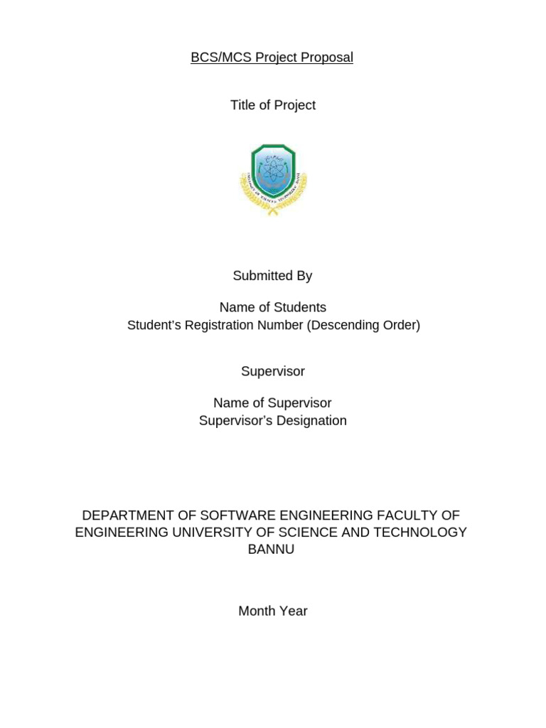 BCS & MCS Project_Proposal_Format | PDF