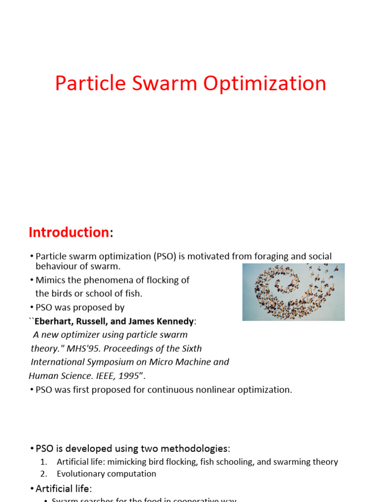 Particle Swarm Optimization | PDF | Cognitive Science | Applied Mathematics