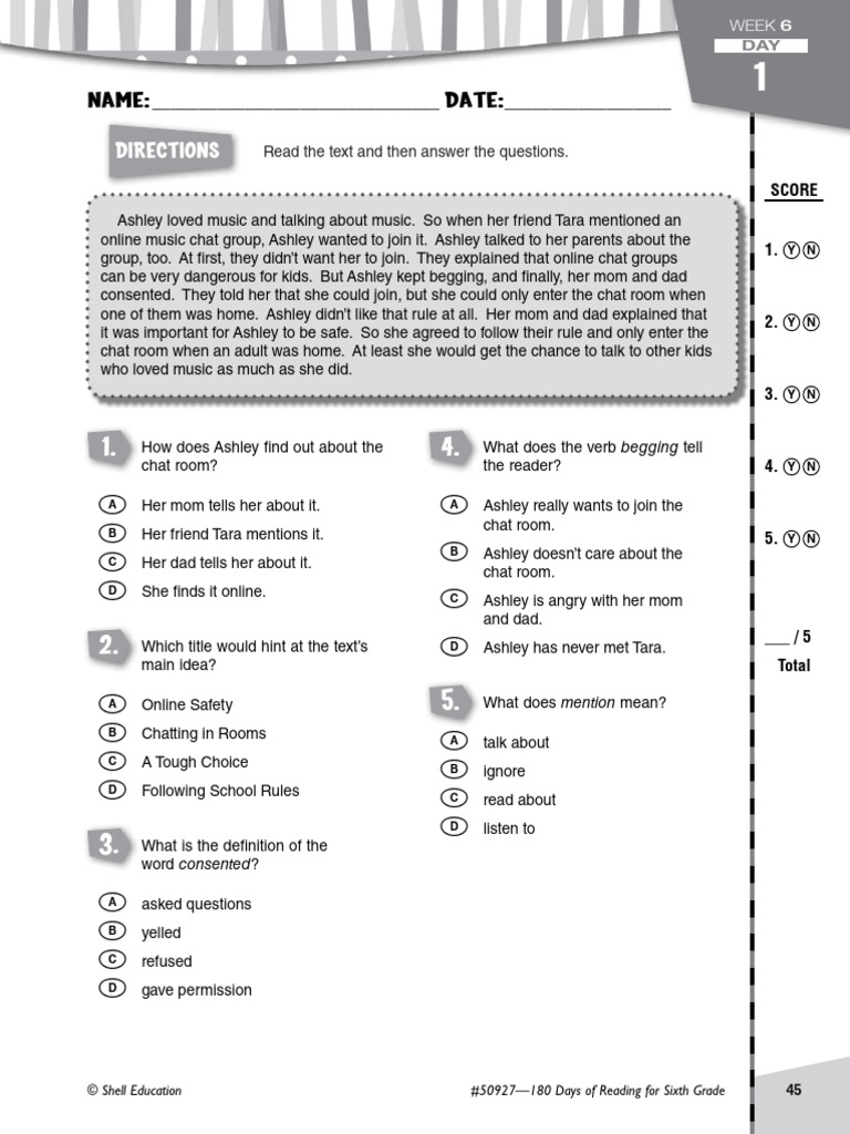 week6 6th grade reading | PDF