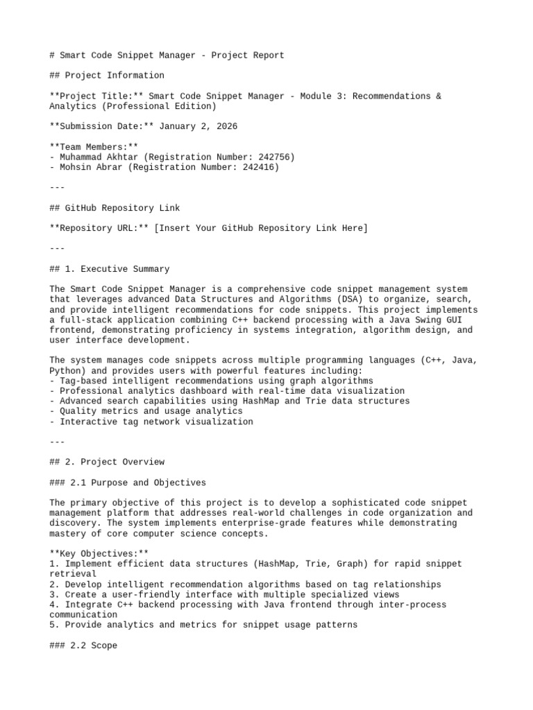 Project_Report | PDF | C++ | Software Engineering