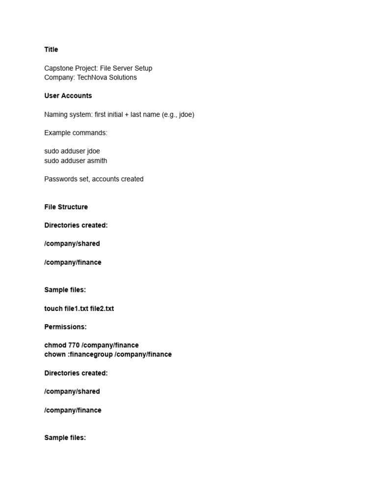 File Server Setup Guide for TechNova | PDF