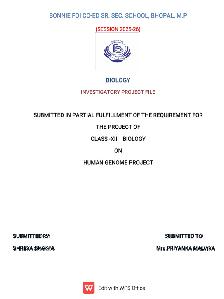 Class XII Biology Practical File 2025-26 | PDF
