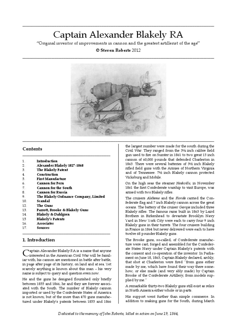 Captain Alexander Blakely RA | PDF | Artillery | Cannon