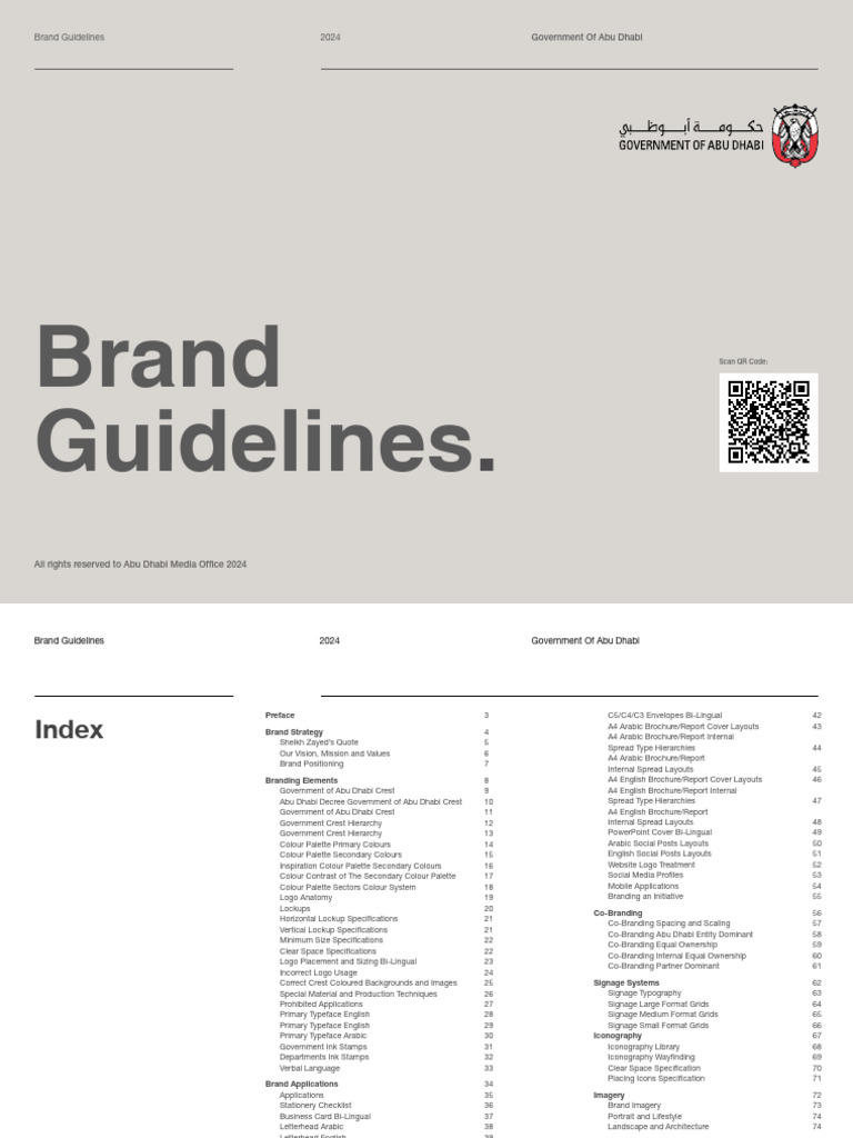 Abu Dhabi Government Brand Guidelines 2024 | PDF | Typefaces | Logos