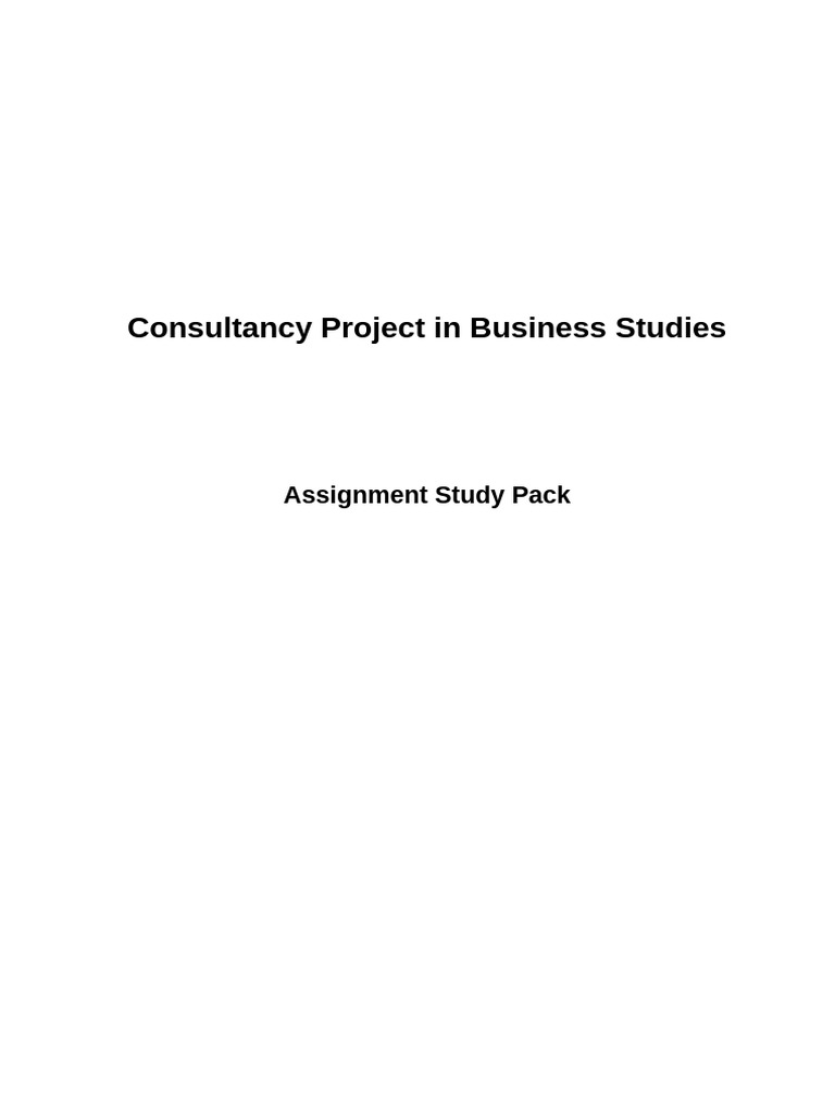 Consultancy Project in Business Study Pack (1) | PDF | Validity ...