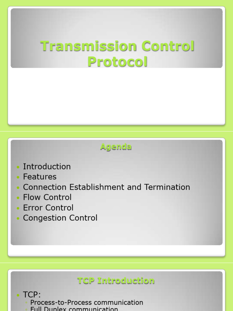 Transport Layer - TCP - I | PDF | Transmission Control Protocol ...