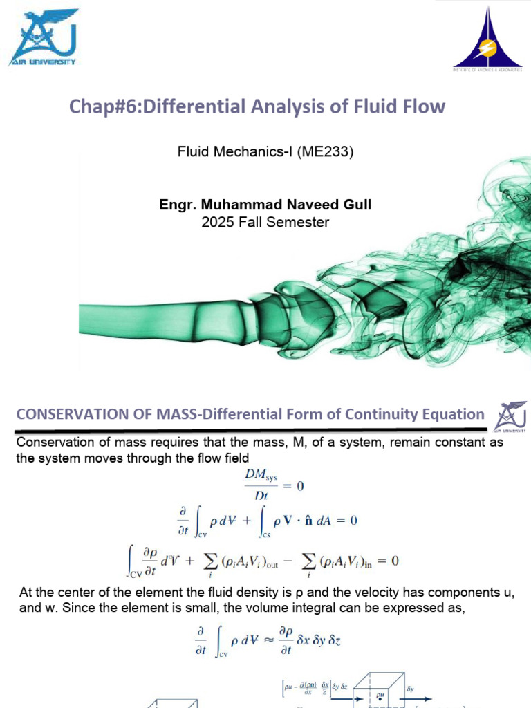 Chap 6 - Lec 1 | PDF | Navier–Stokes Equations | Fluid Mechanics