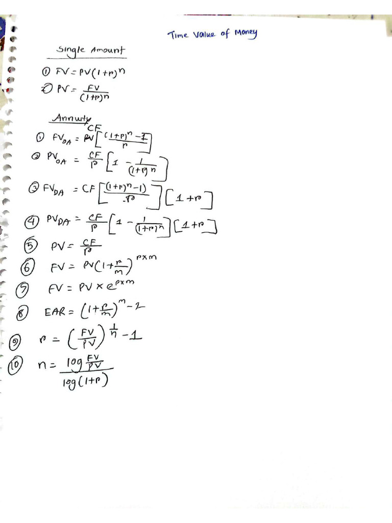 Finance Formulas | PDF