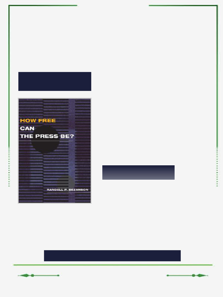 How Free Can the Press Be 1st Edition Randall P. Bezanson ebook revised ...