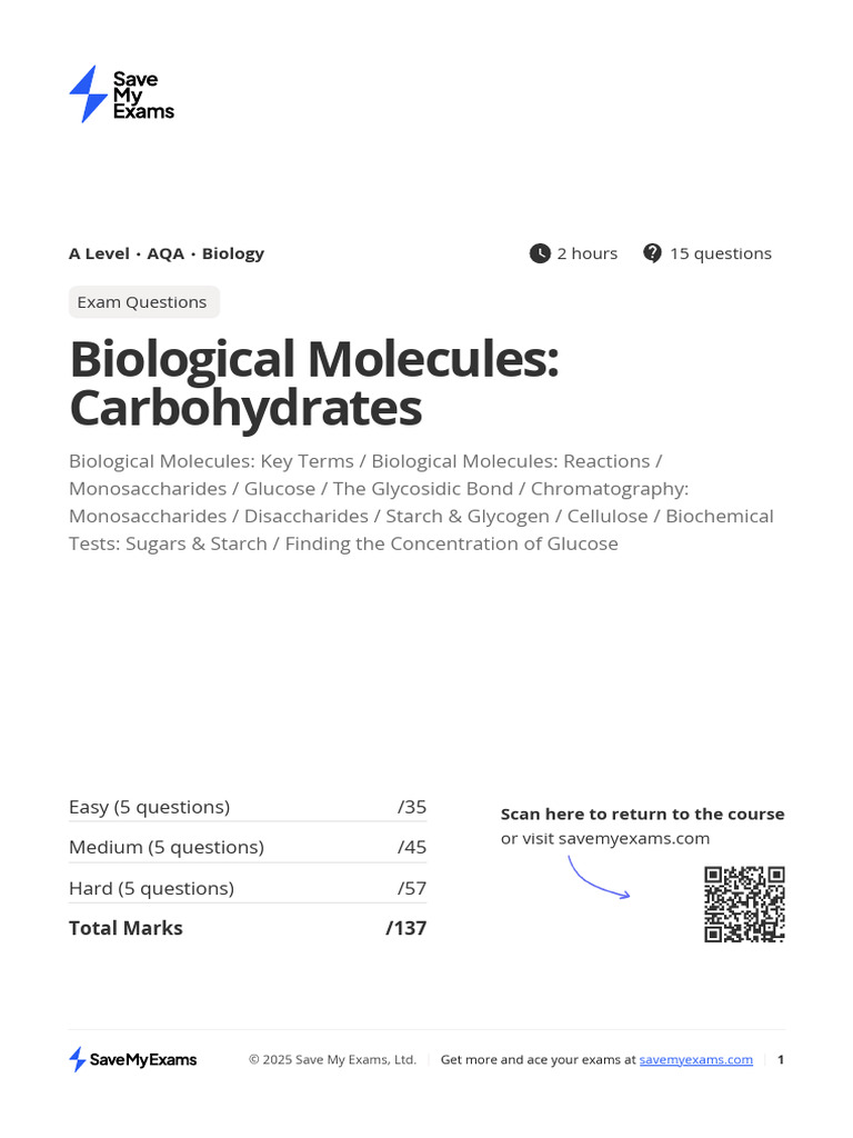1 1 Biological Molecules Carbohydrates Kwt3ZYd6GPrCdkhr | PDF | Glucose ...