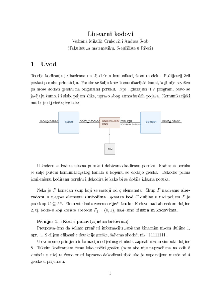 Linearni Kodovi | PDF